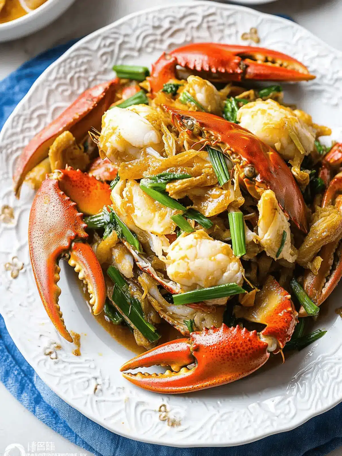 Irresistible Stir-fried Crab with Ginger and Scallion Delight