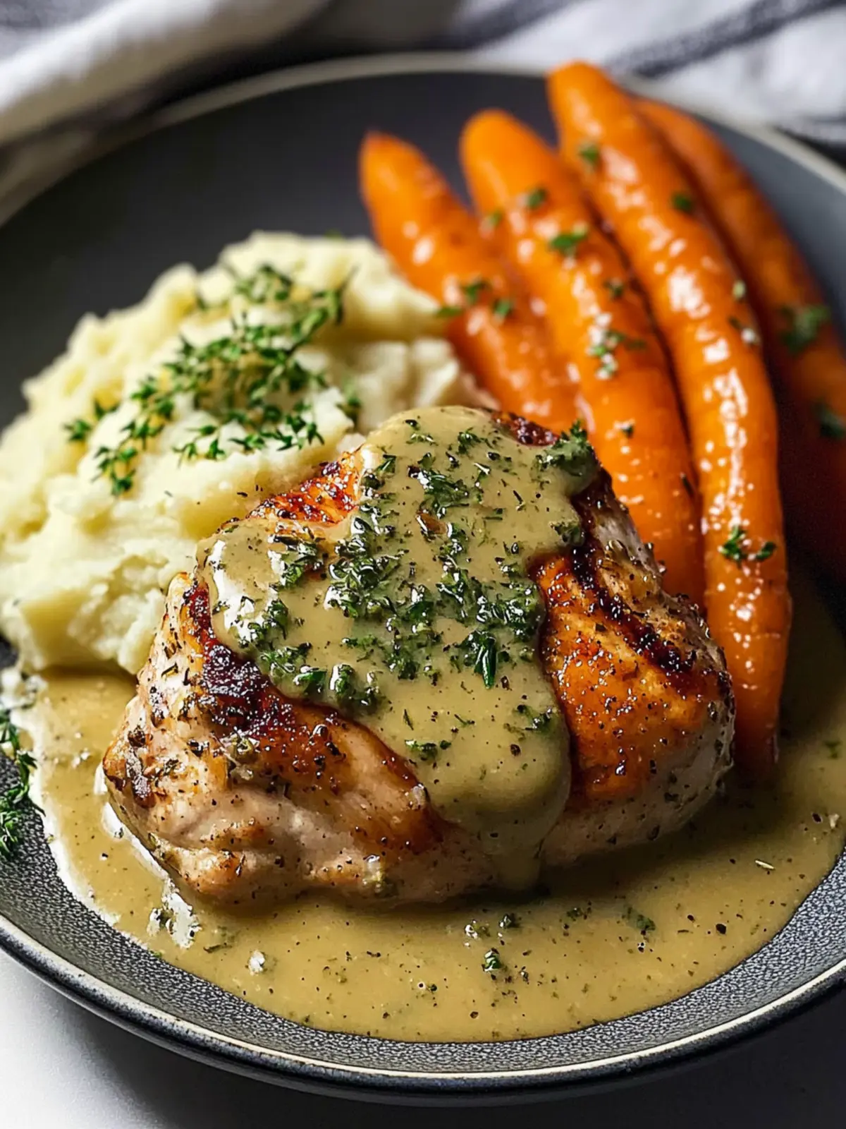 Irresistible Creamy Herb Chicken with Mashed Potatoes Delight