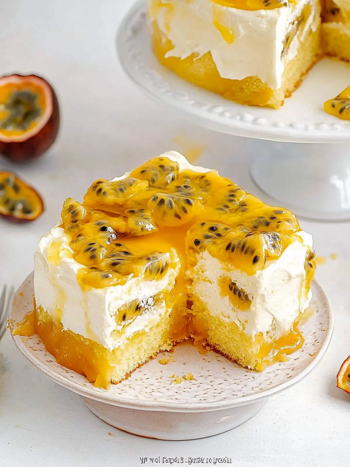 Irresistible Passion Fruit Cake with Creamy Frosting Delight