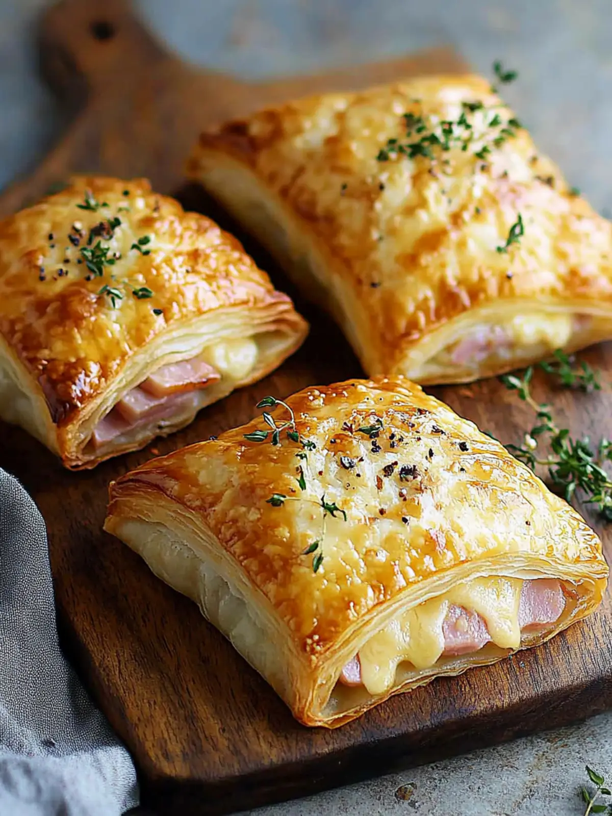 Irresistible Ham and Cheese Puff Pastry Pockets Recipe