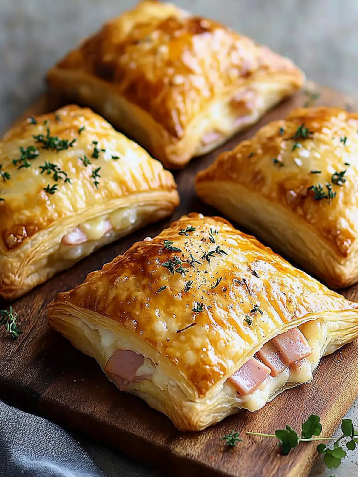 Irresistible Ham and Cheese Puff Pastry Pockets Recipe