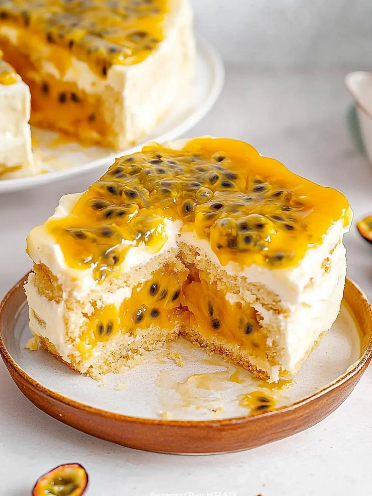 Irresistible Passion Fruit Cake with Creamy Frosting Delight