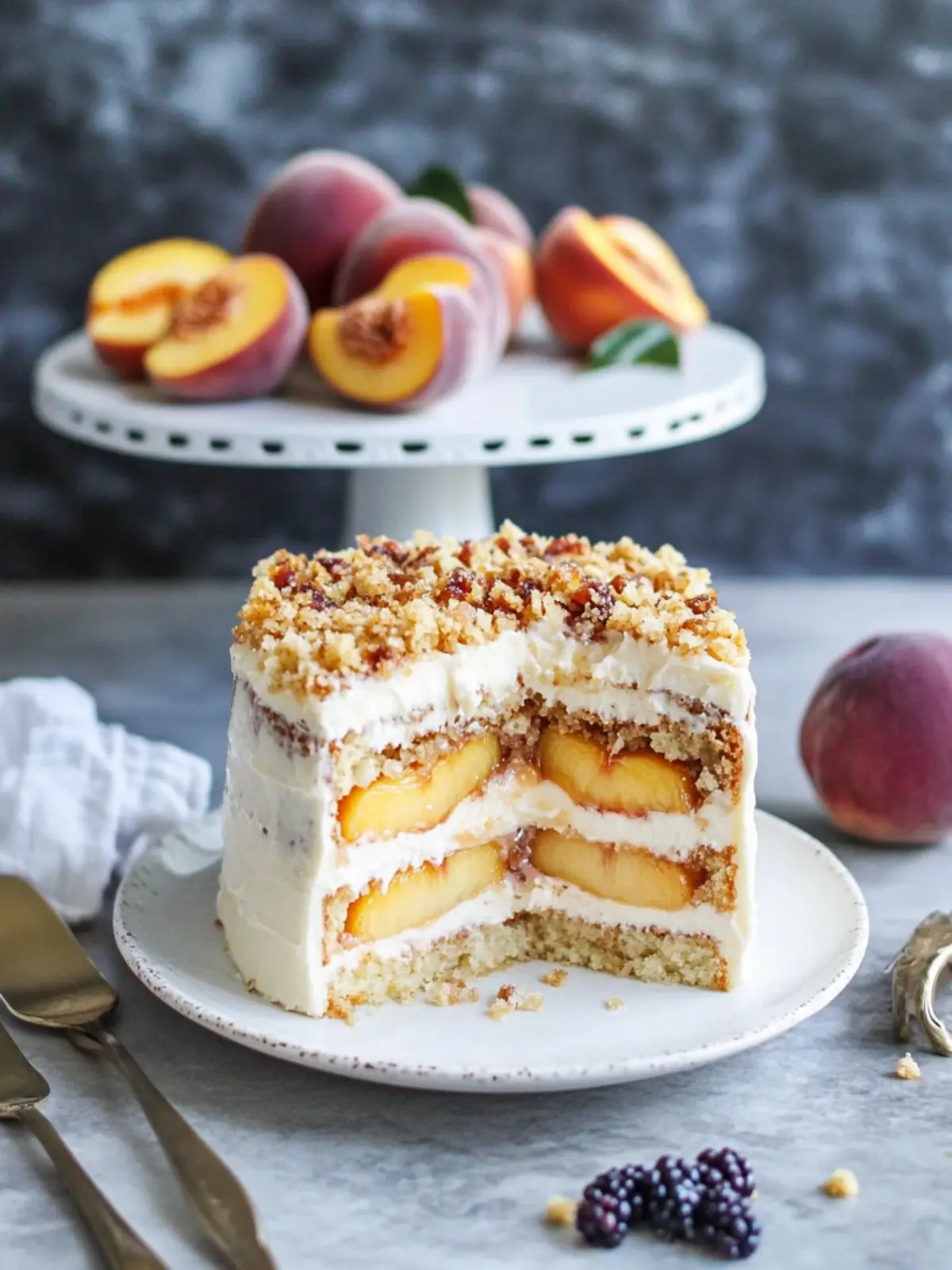 Heavenly Peach Crisp Cake with Irresistible Buttercream