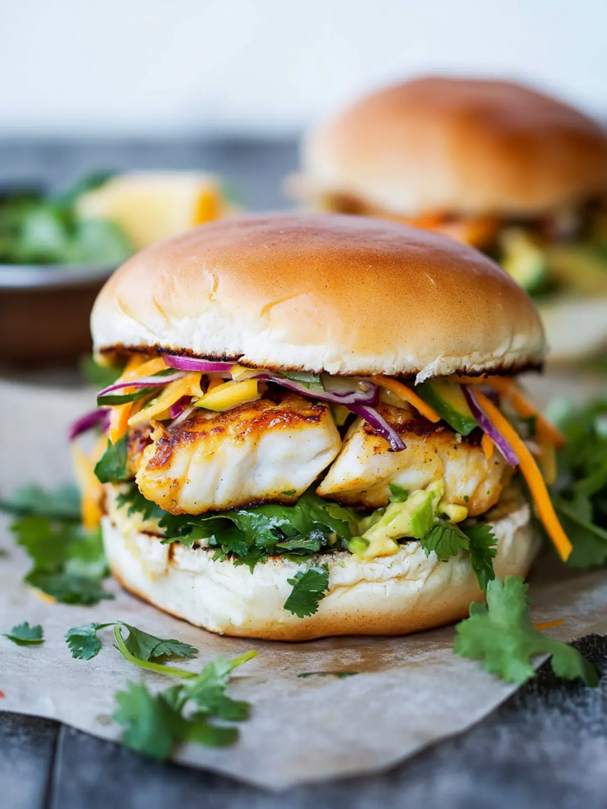 Ultimate Thai Fish Burgers with Delicious Green Mango Slaw