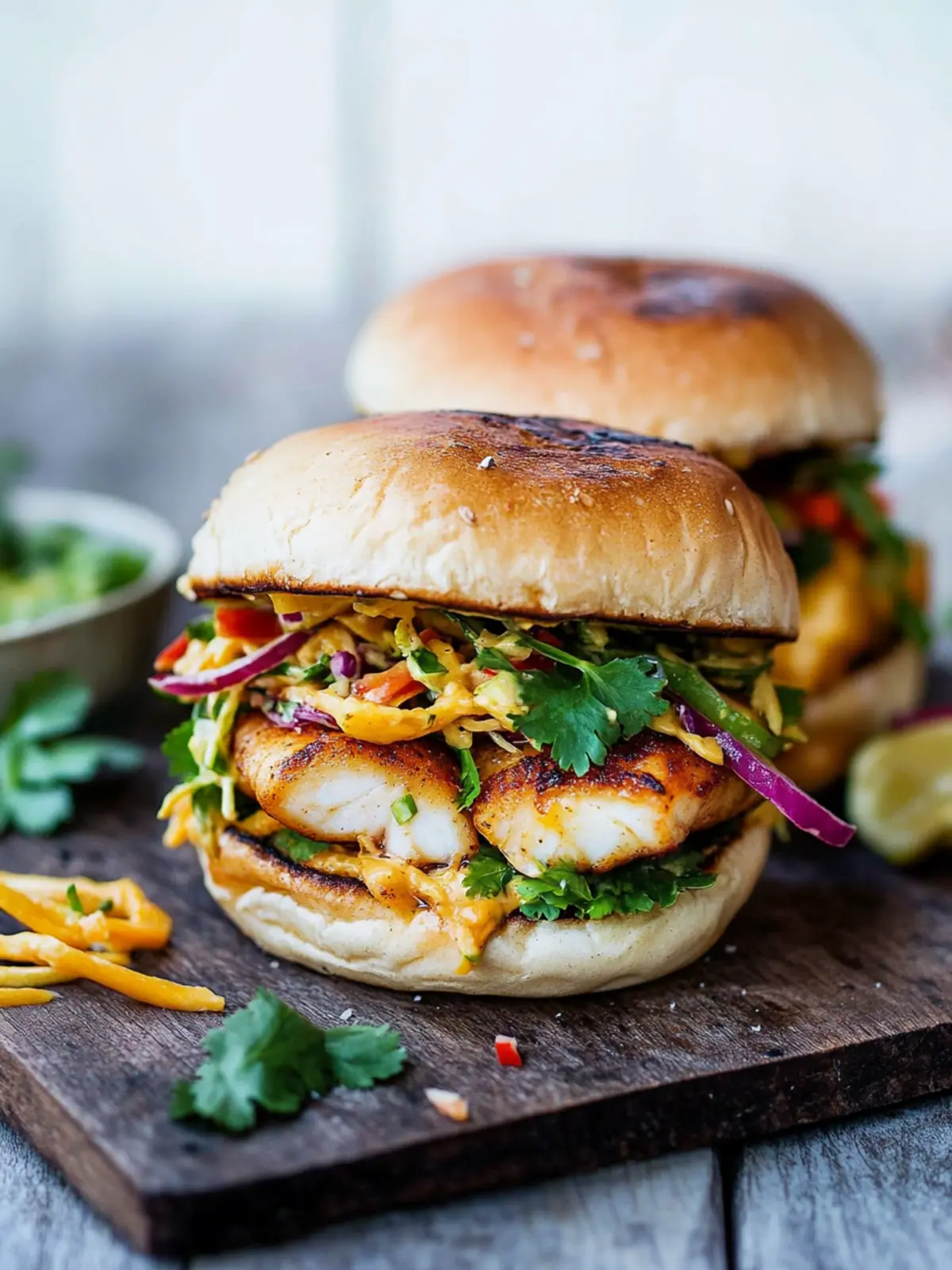 Ultimate Thai Fish Burgers with Delicious Green Mango Slaw