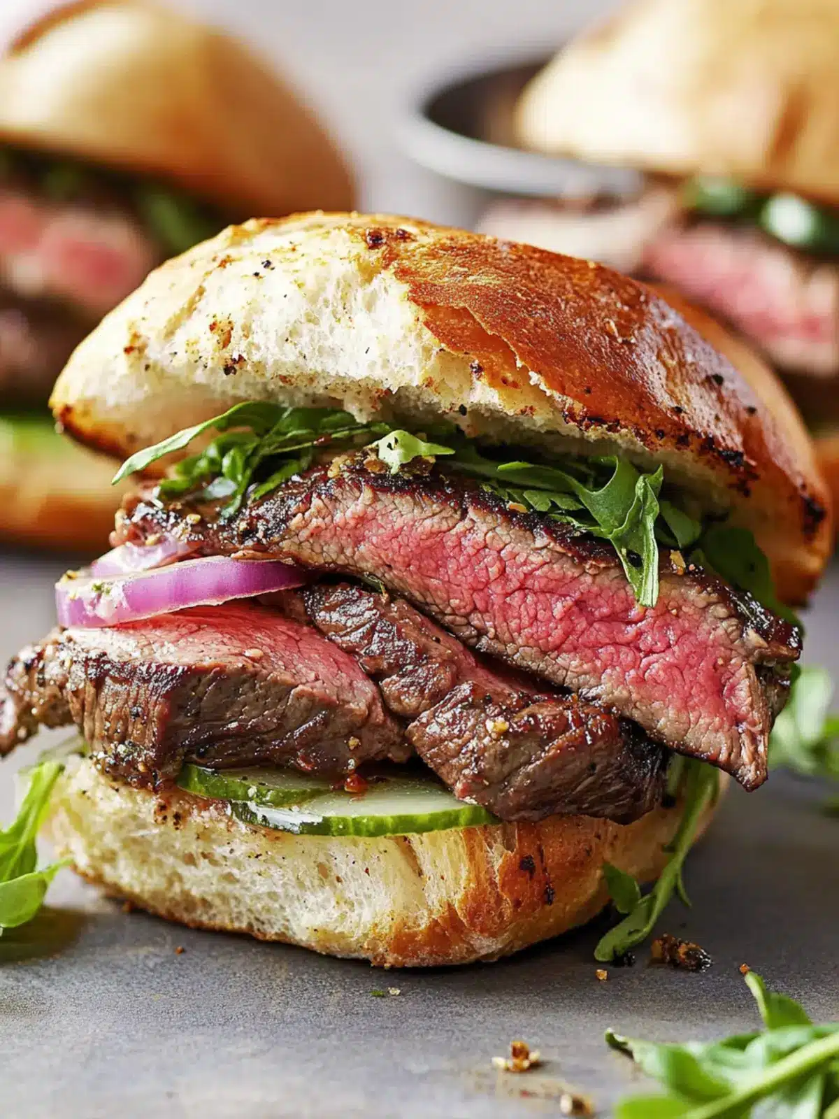 Ultimate Sirloin Steak Sandwiches with Zesty Pickled Onions