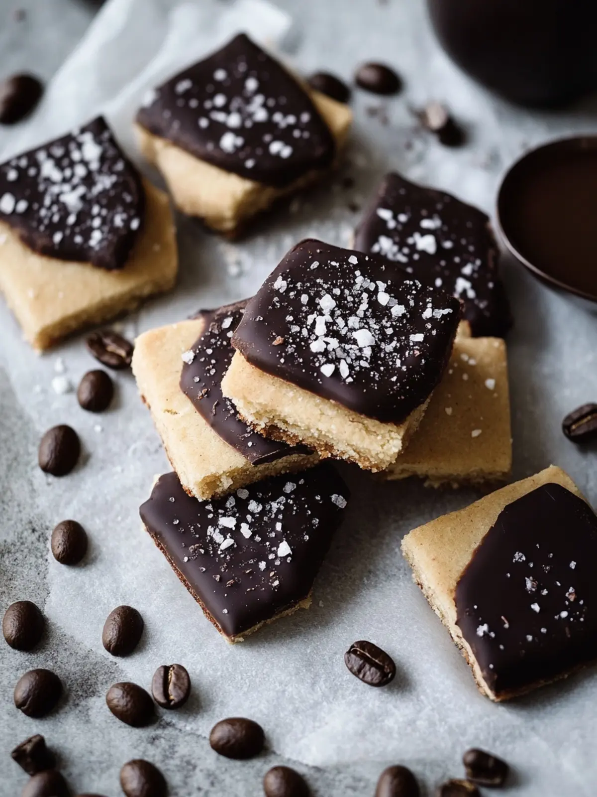 Ultimate Dark Chocolate Sea Salt Espresso Shortbread Cookies