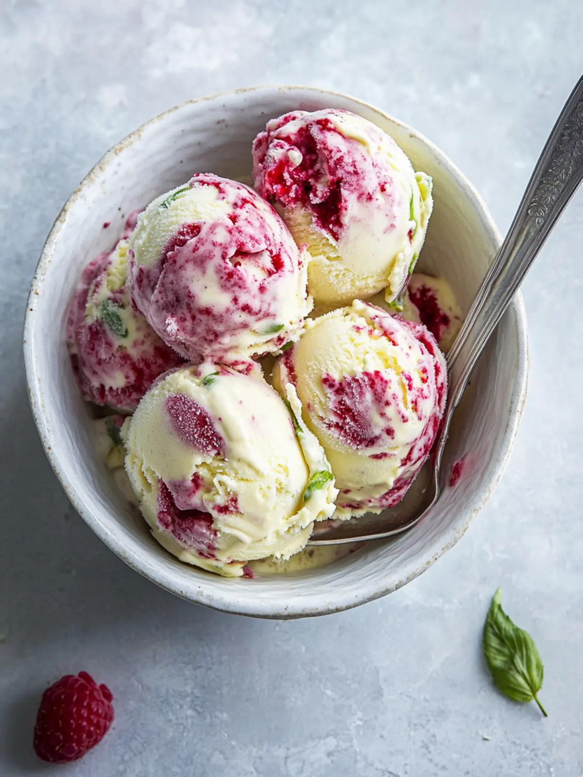 Irresistible Raspberry Swirled Asparagus Ice Cream Delight