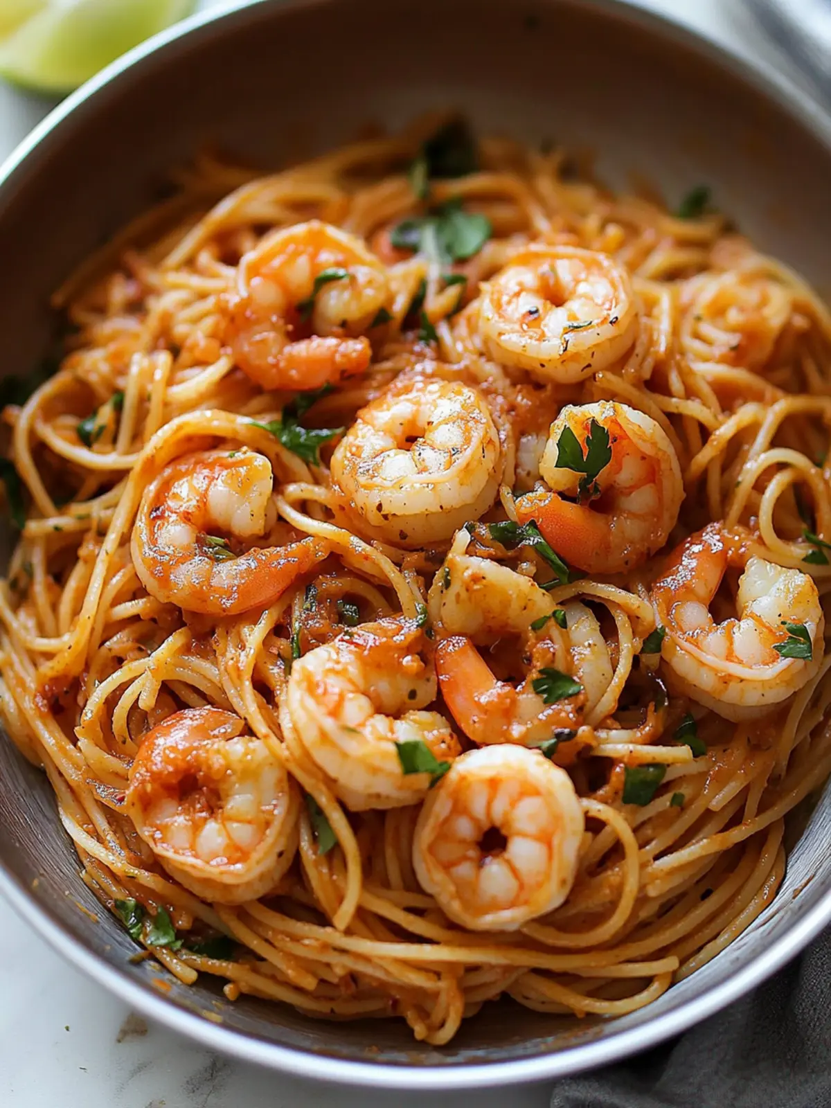 Ultimate Garlicky Calabrian Chili Pasta with Shrimp Delight