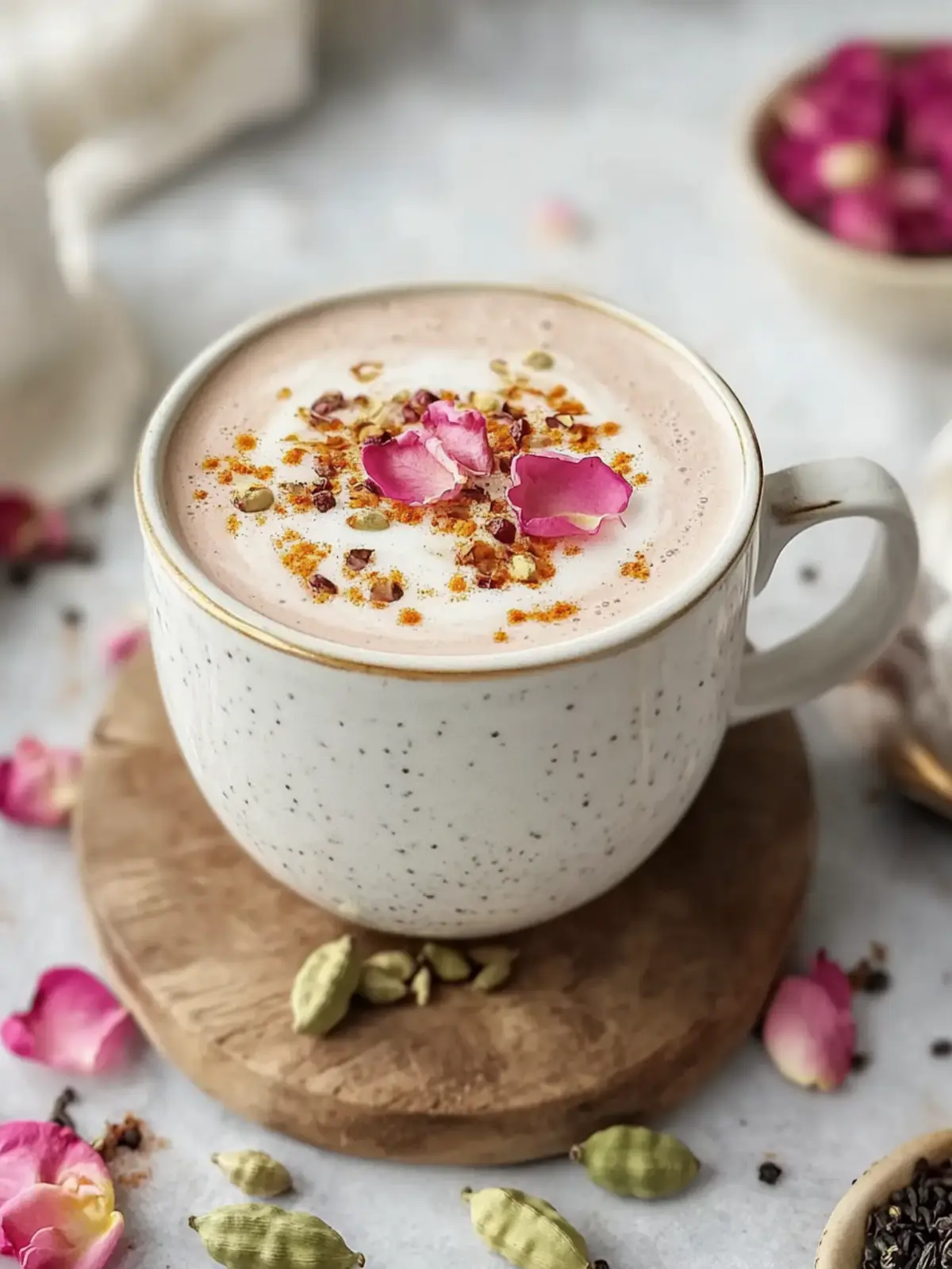 Irresistible Rose Cardamom Tea Latte for Cozy Moments
