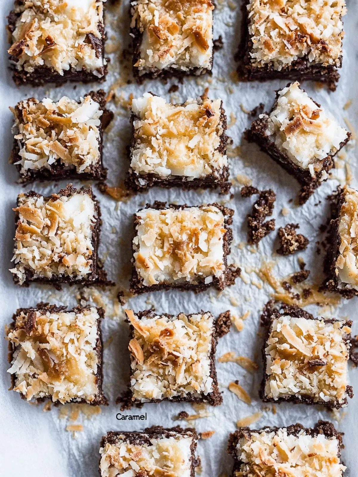 Ultimate Warm Toasted Caramel Coconut Gooey Chocolate Crunch Bars