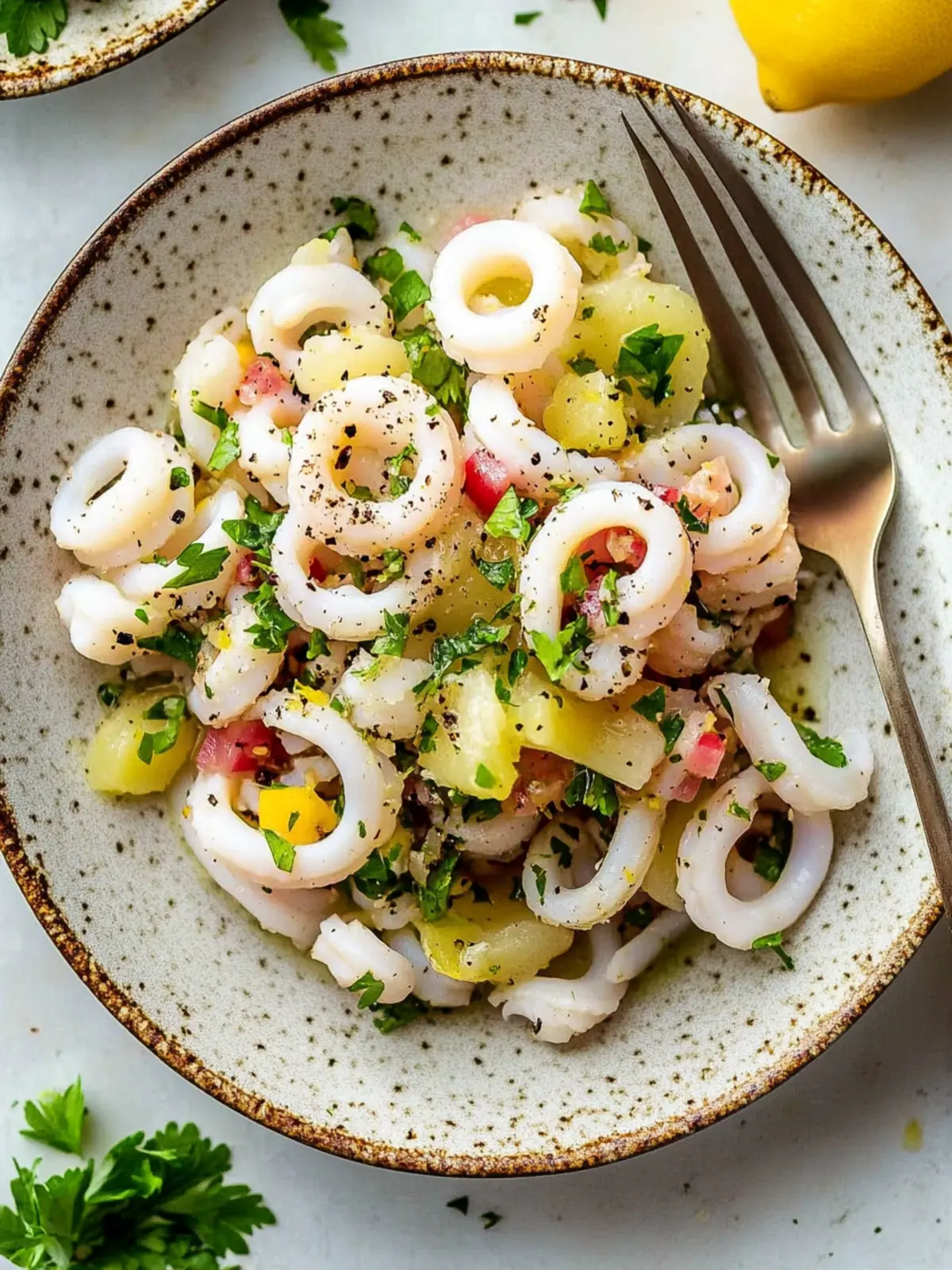 Irresistible Chilled Calamari Salad with Lemon and Parsley