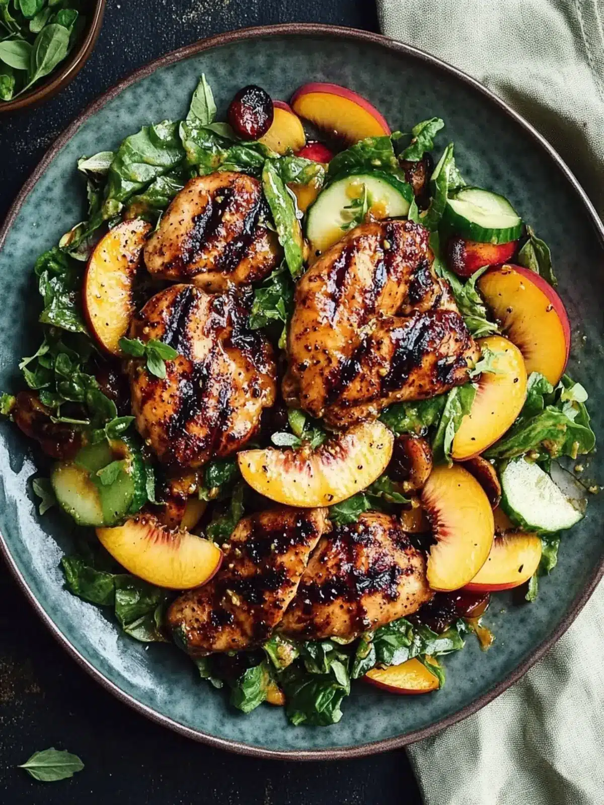 Ultimate Grilled Honey Mustard Chicken with Peach Salad: Delicious