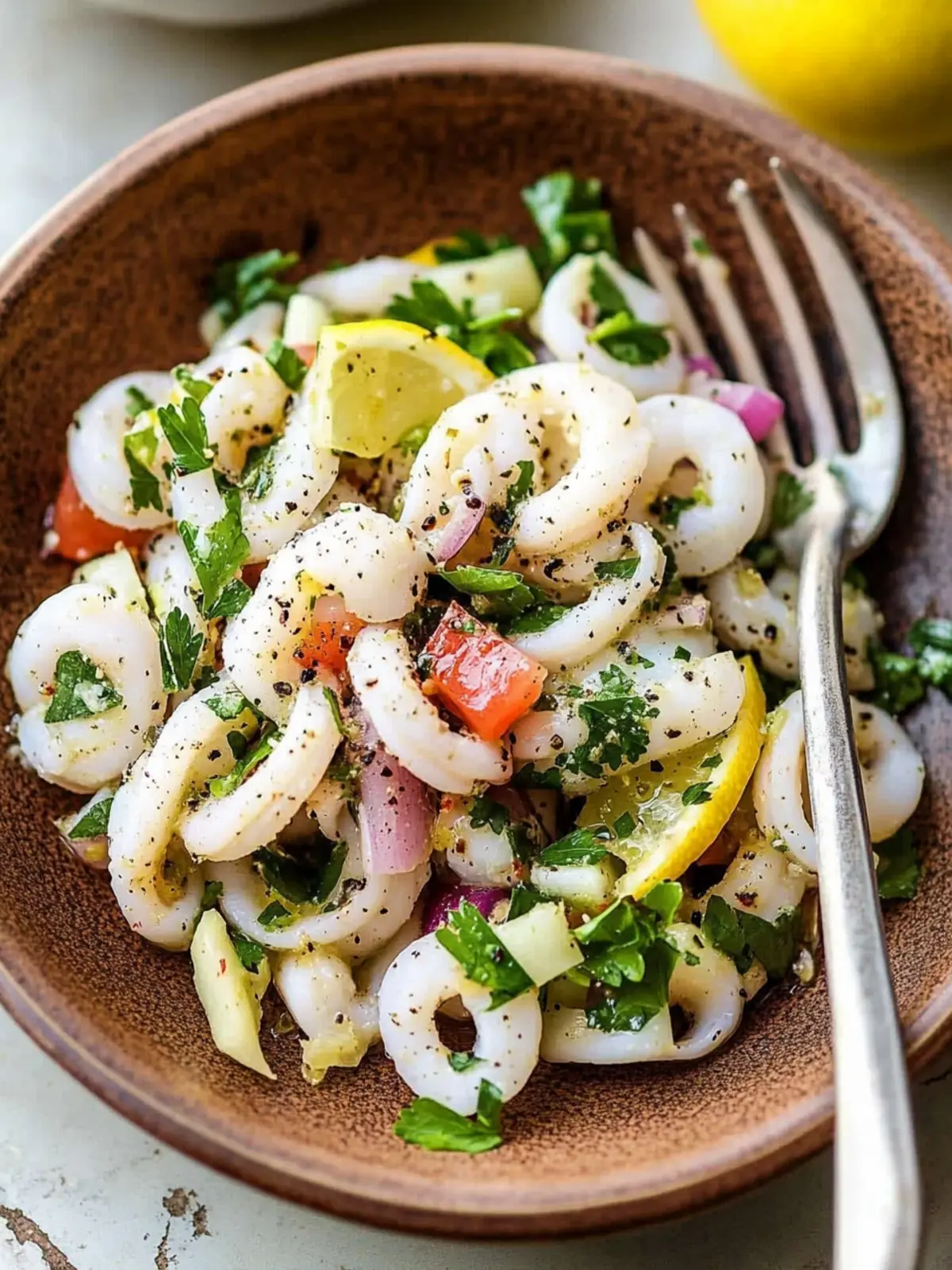 Irresistible Chilled Calamari Salad with Lemon and Parsley