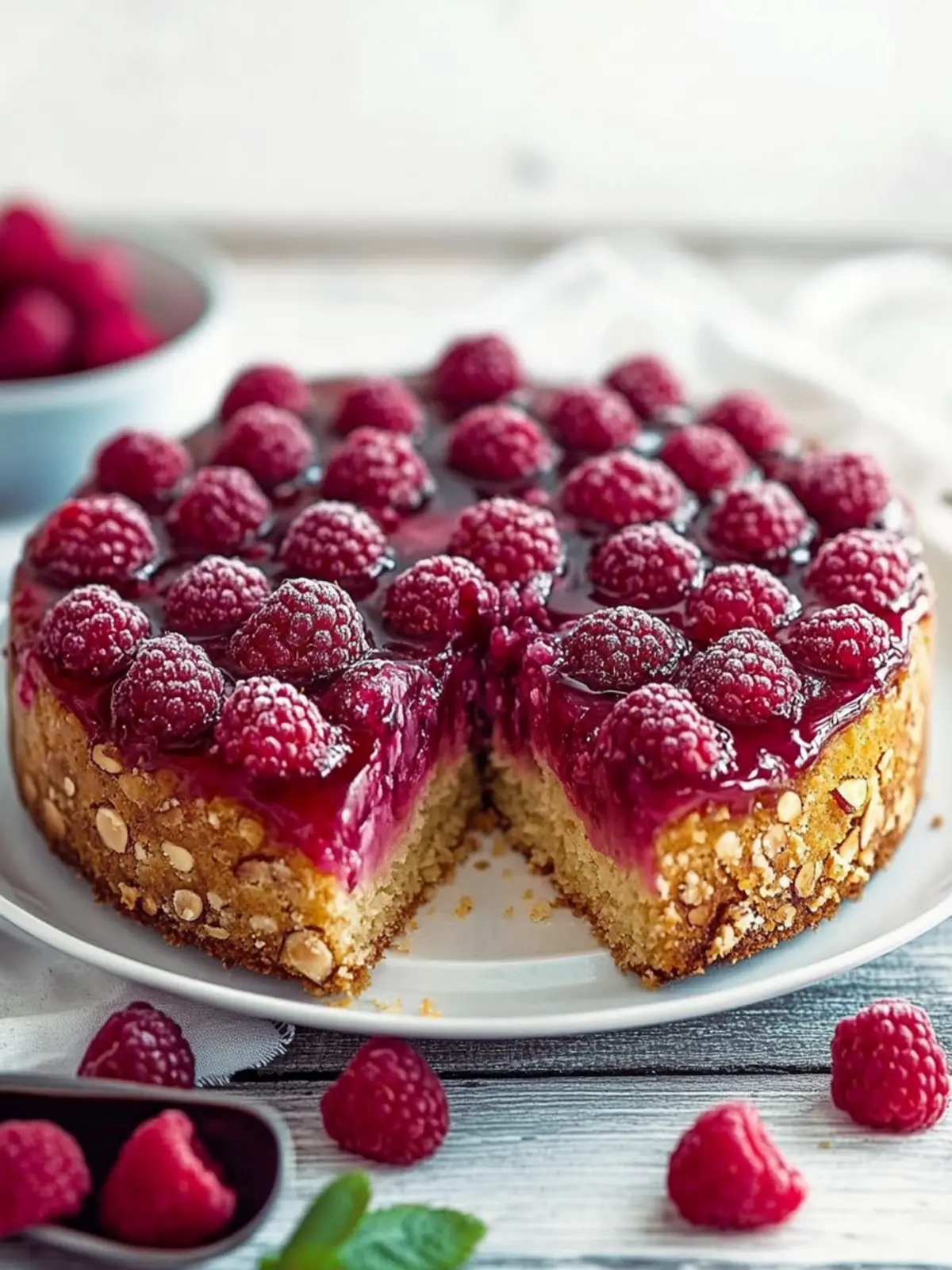Irresistible Raspberry And Almond Upside Down Cake Recipe