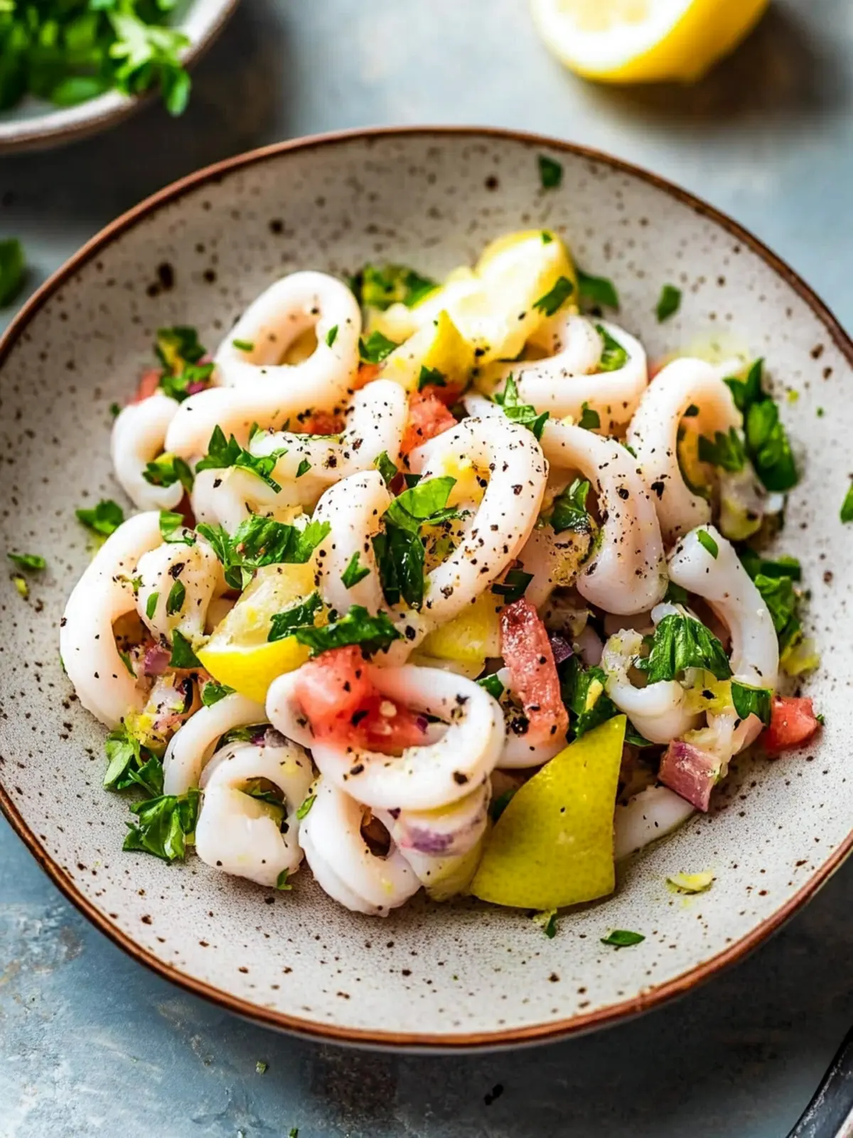 Irresistible Chilled Calamari Salad with Lemon and Parsley