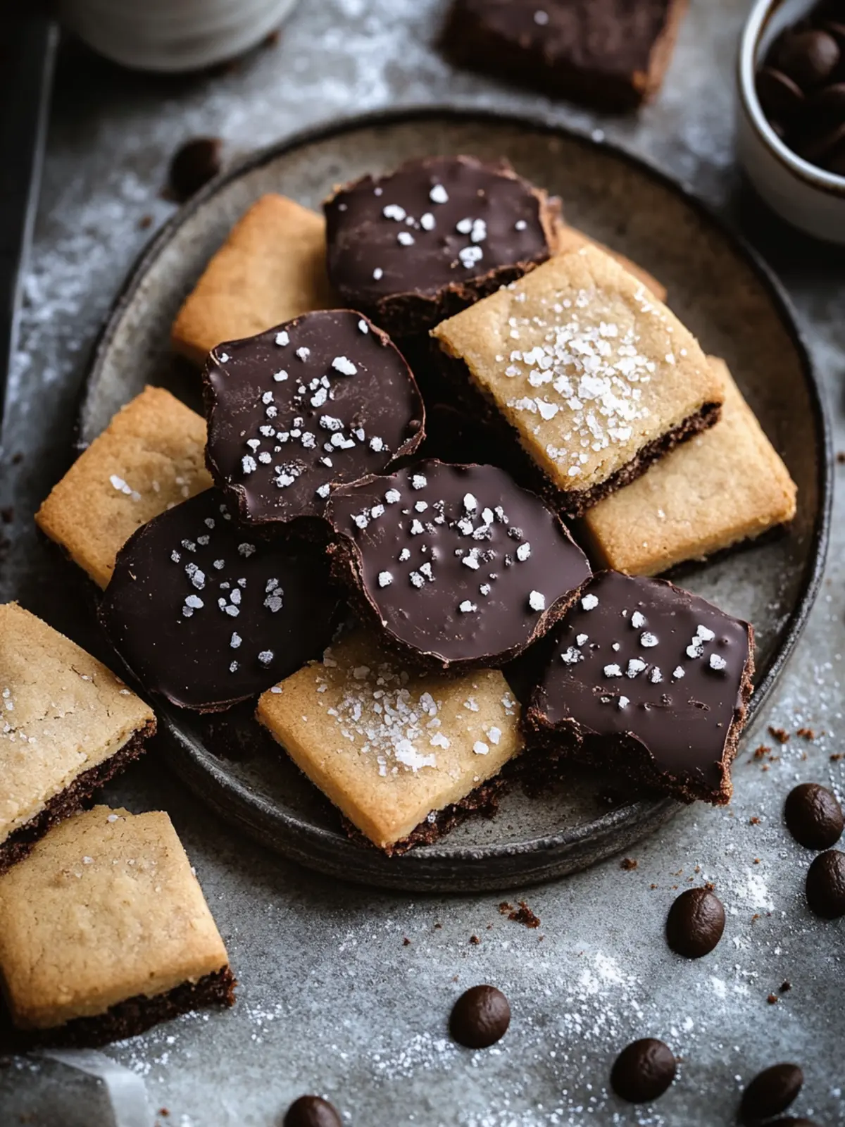 Ultimate Dark Chocolate Sea Salt Espresso Shortbread Cookies