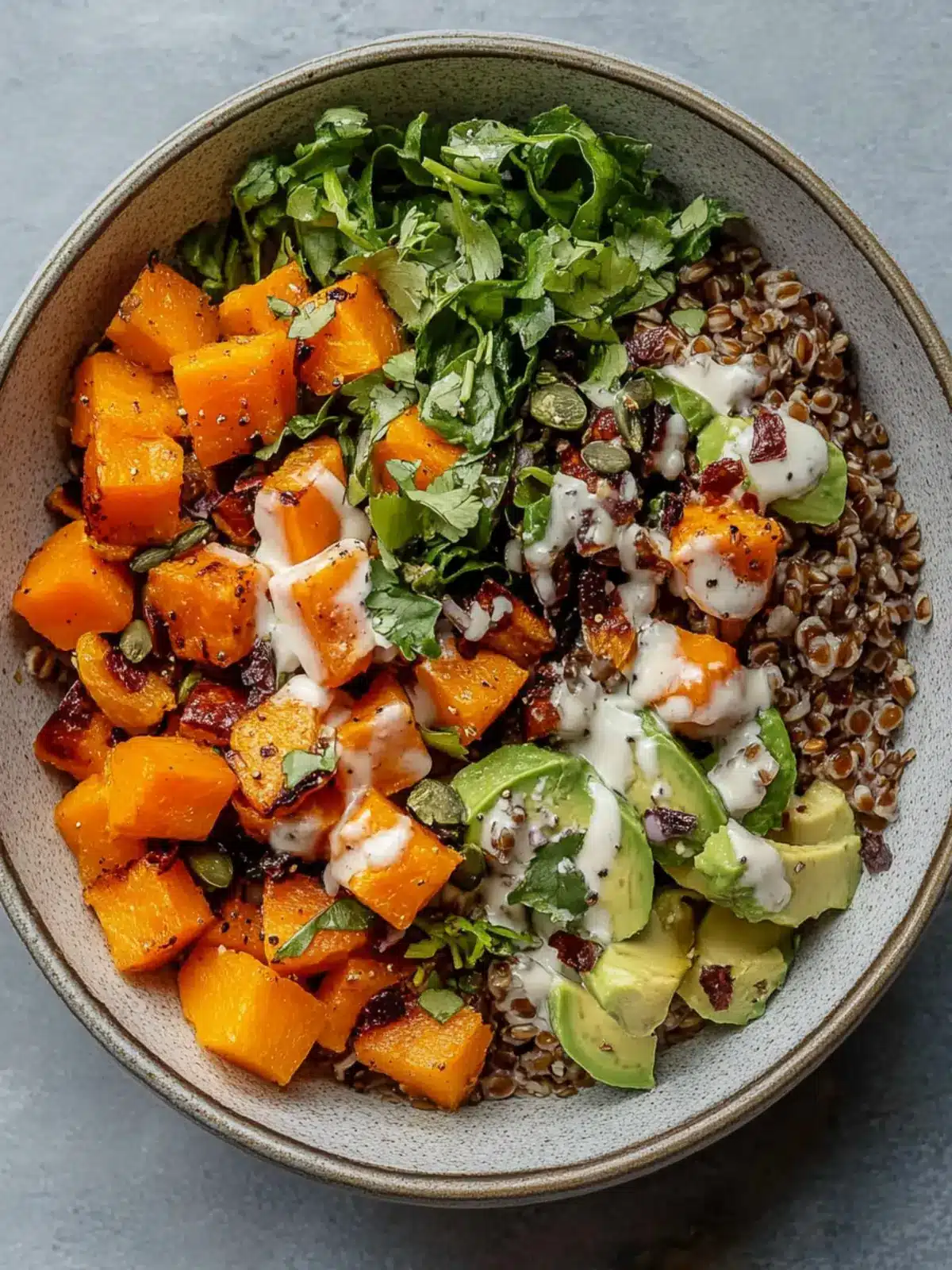 Crispy Butternut Squash and Farro Power Bowl - Deliciously Easy
