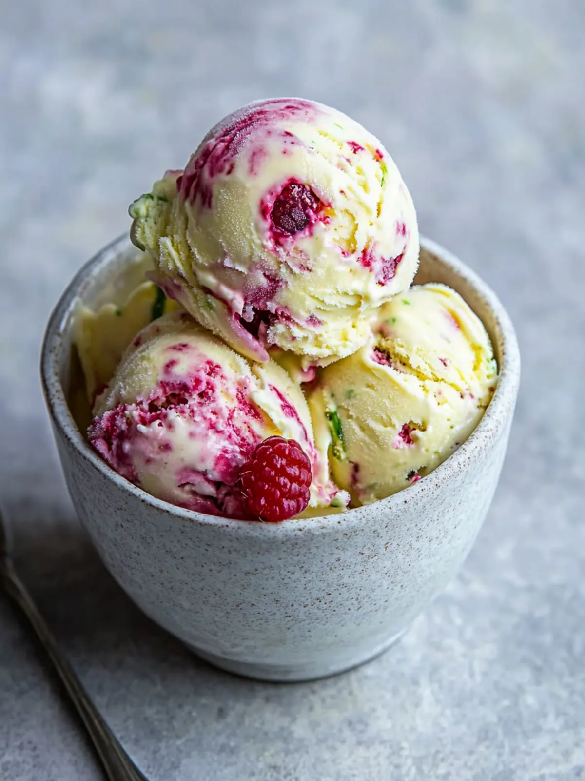Irresistible Raspberry Swirled Asparagus Ice Cream Delight