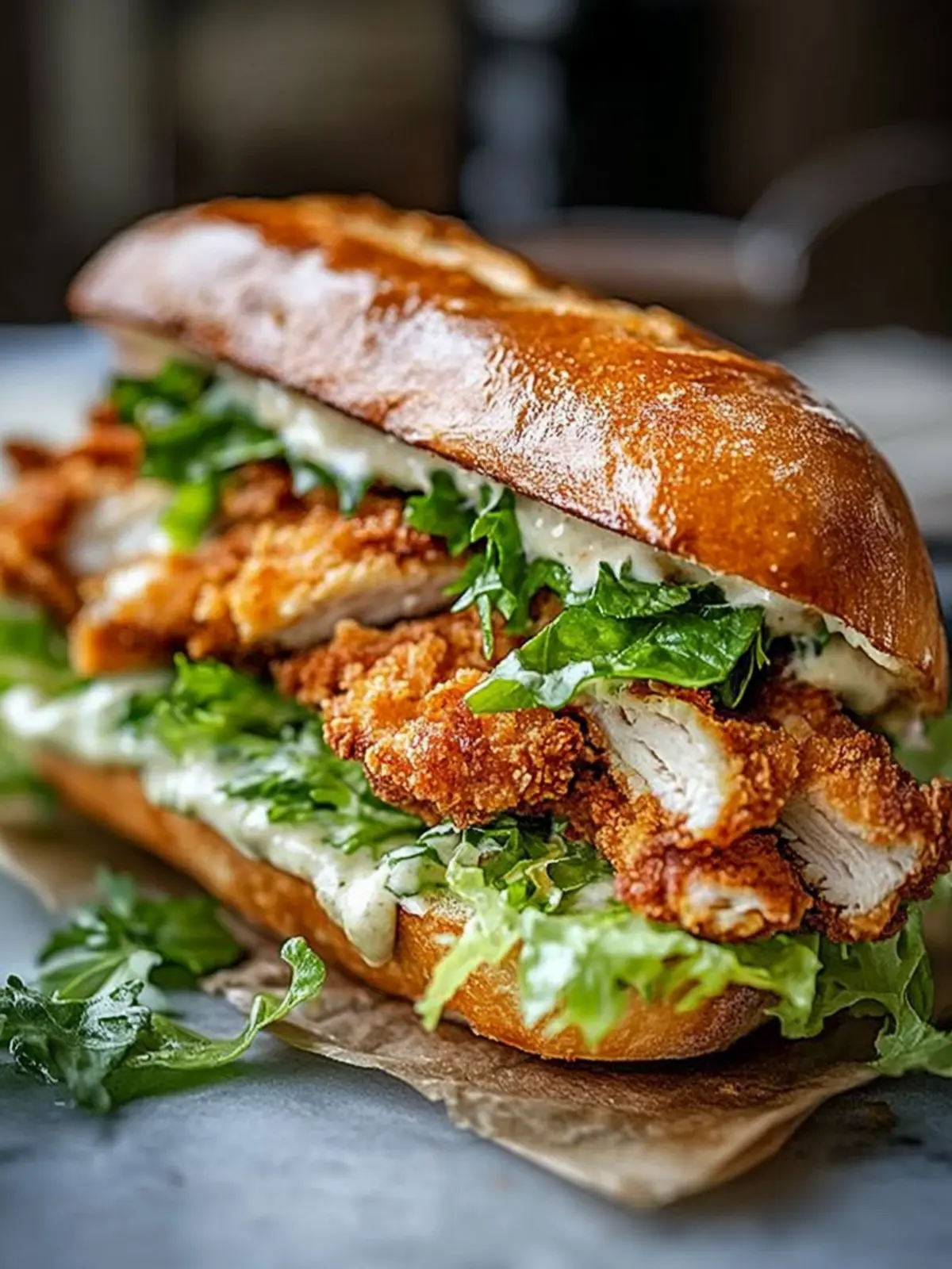 Ultimate 35-Minute Crispy Chicken Caesar Sandwich Delight