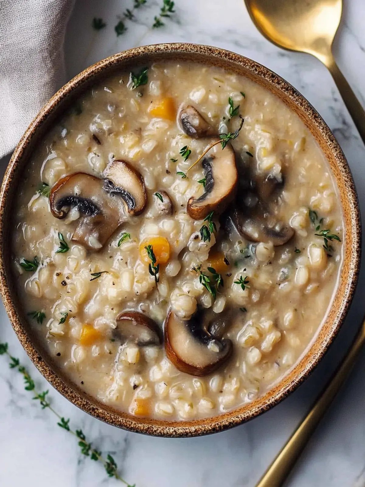 Creamy Vegan Mushroom Barley Soup – Delicious Comfort Food