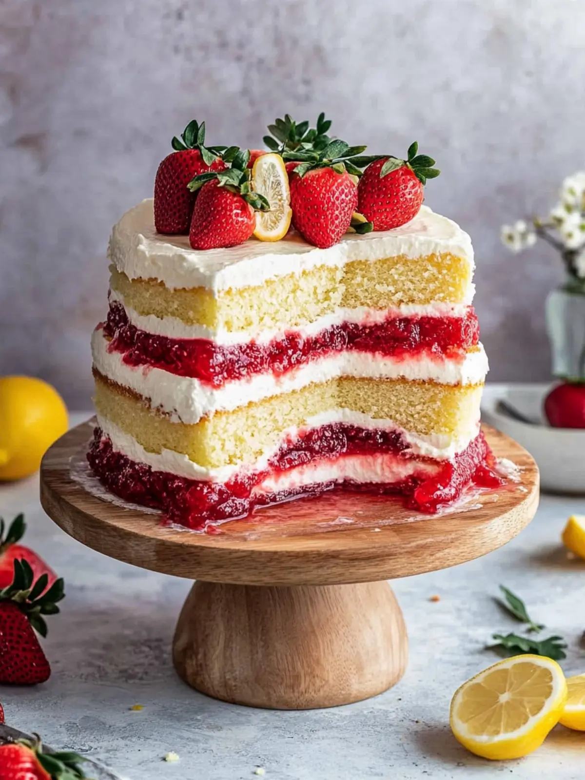 Ultimate Lemon Strawberry Jam Cake: Irresistibly Delicious
