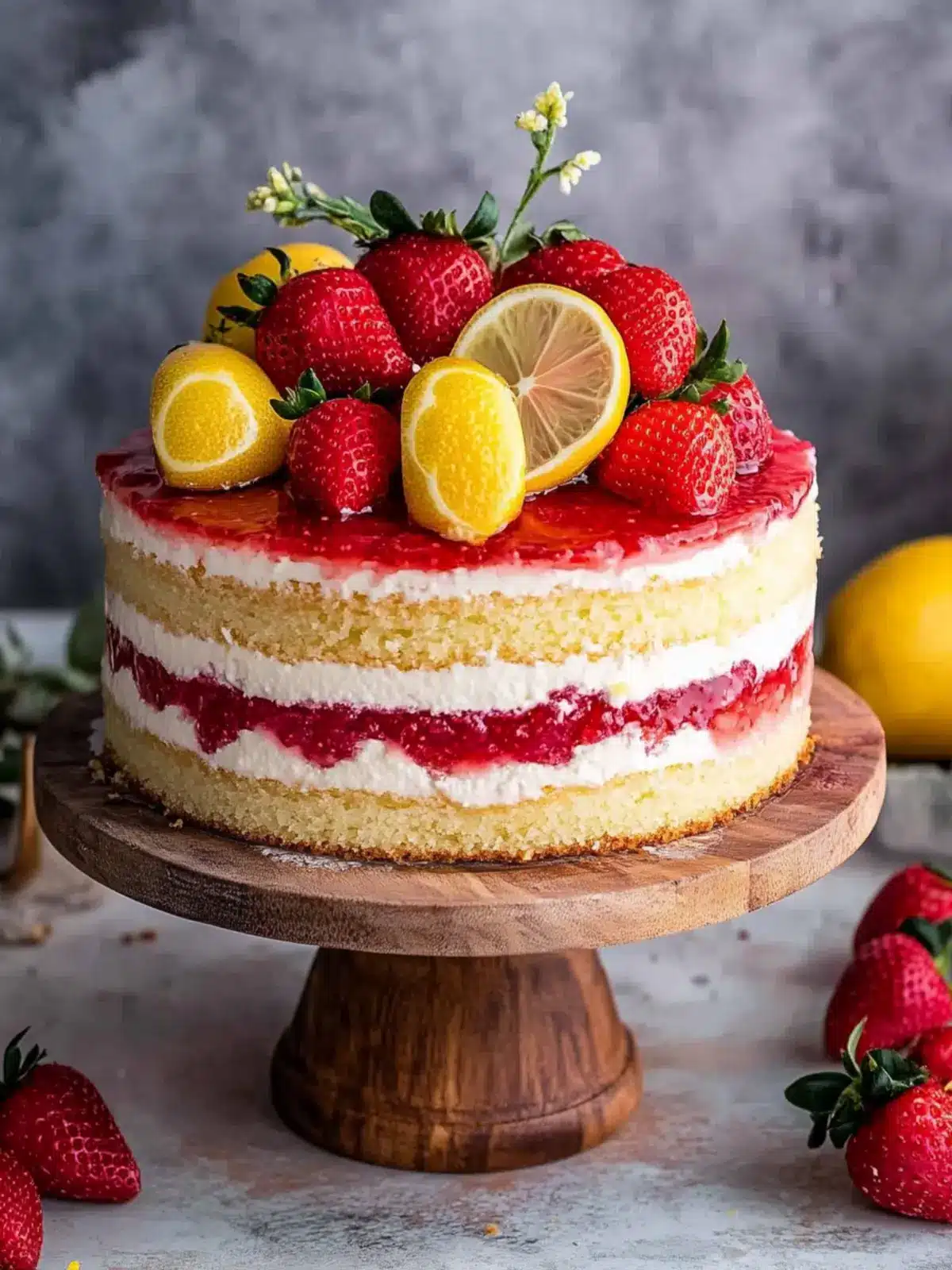 Ultimate Lemon Strawberry Jam Cake: Irresistibly Delicious