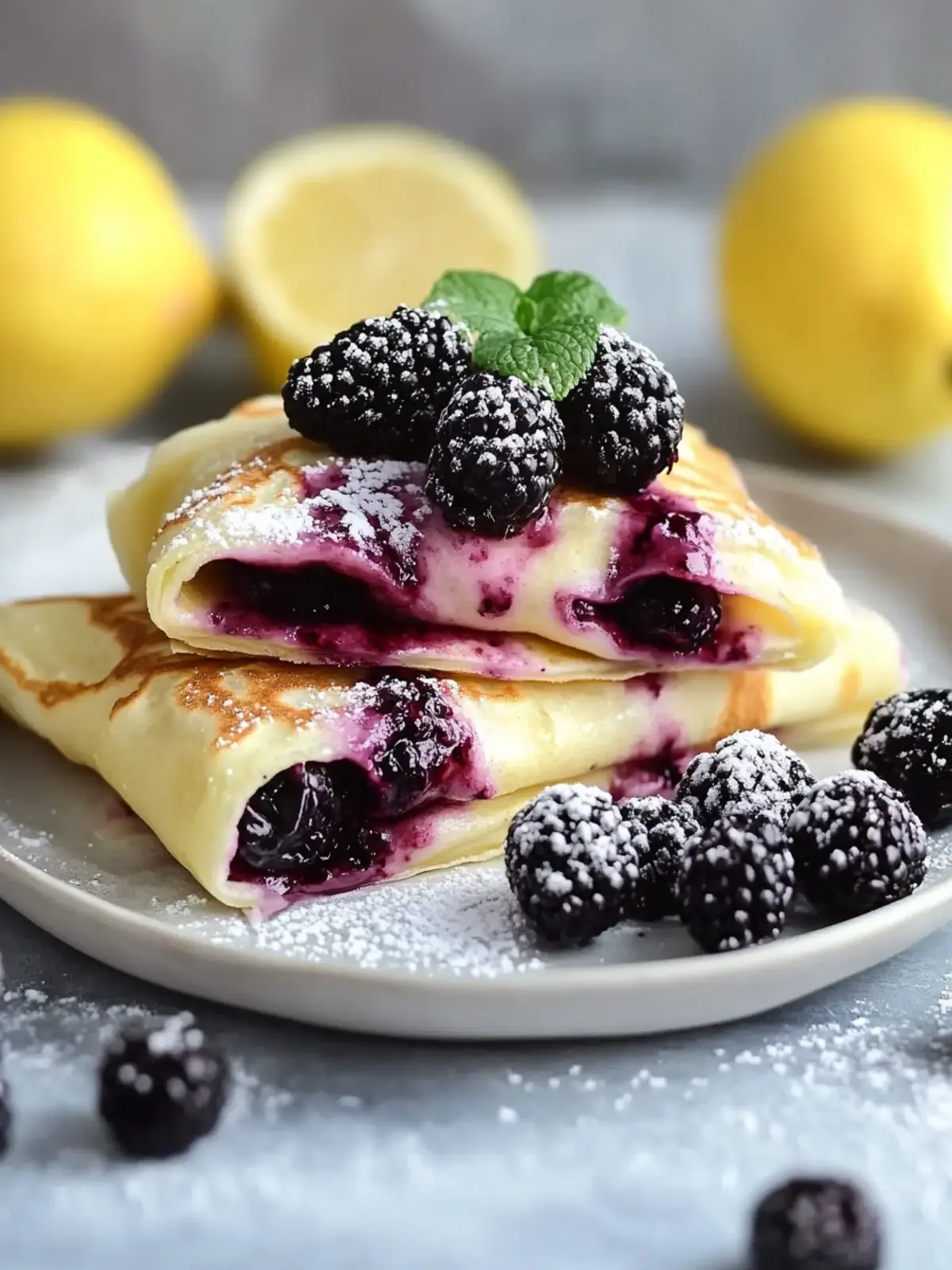 Easy Cream Cheese Lemonade Blackberry Crepes - A Delicious Treat