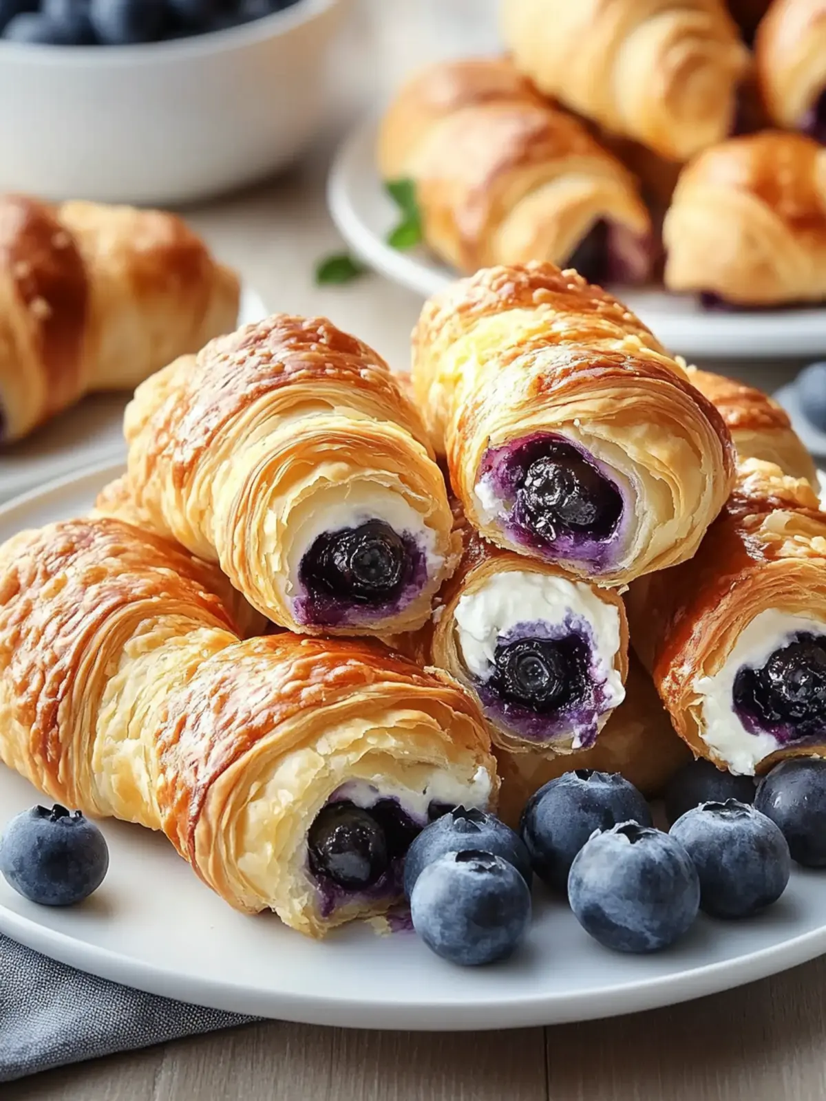 Irresistible Blueberry Cream Cheese Puff Pastry Crescents