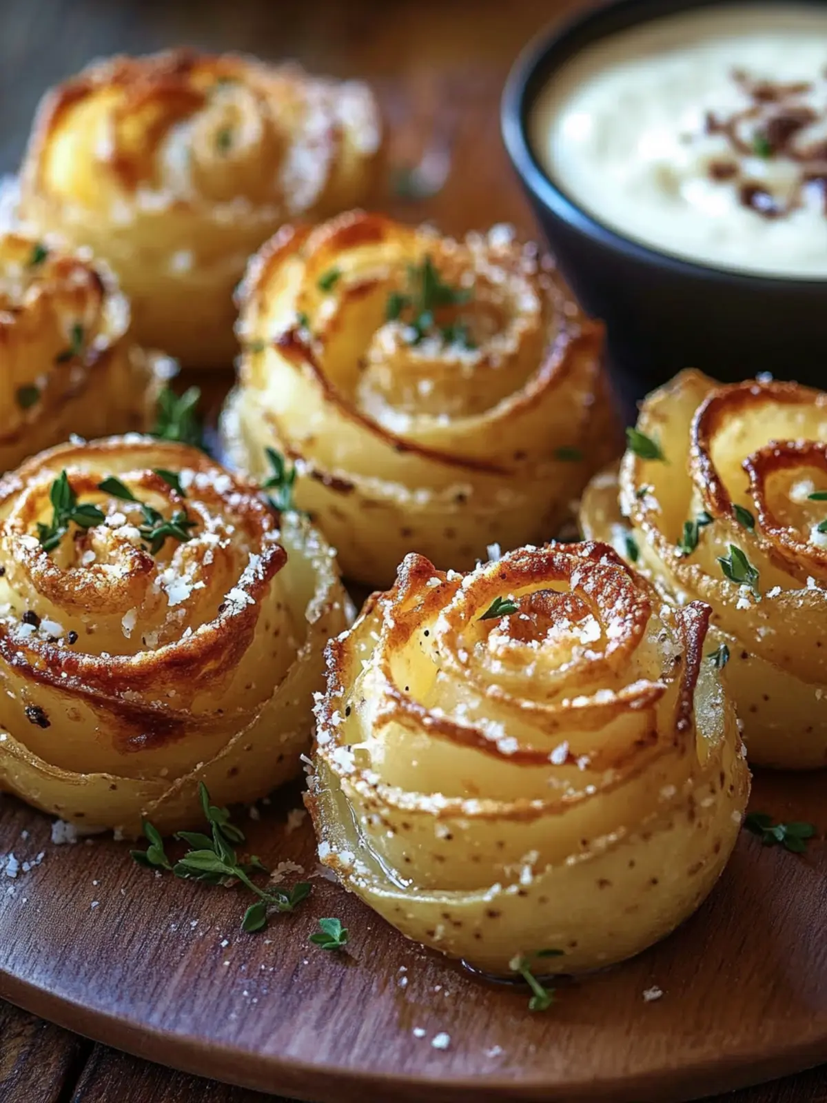 Crispy Parmesan Potato Roses with Irresistible Truffle-Honey Dip