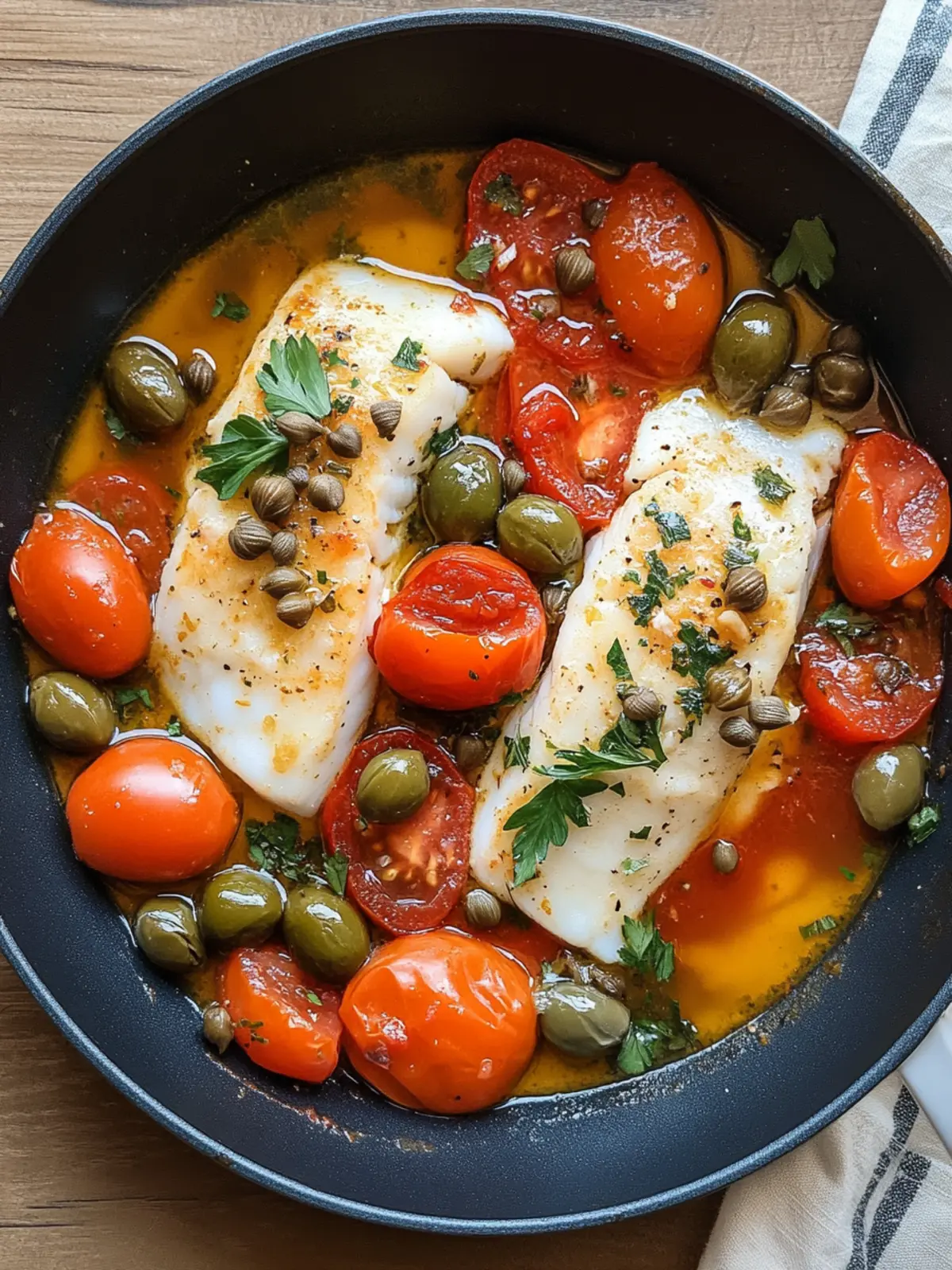 Irresistible Cod Provençal with Tomatoes, Capers, and Olives