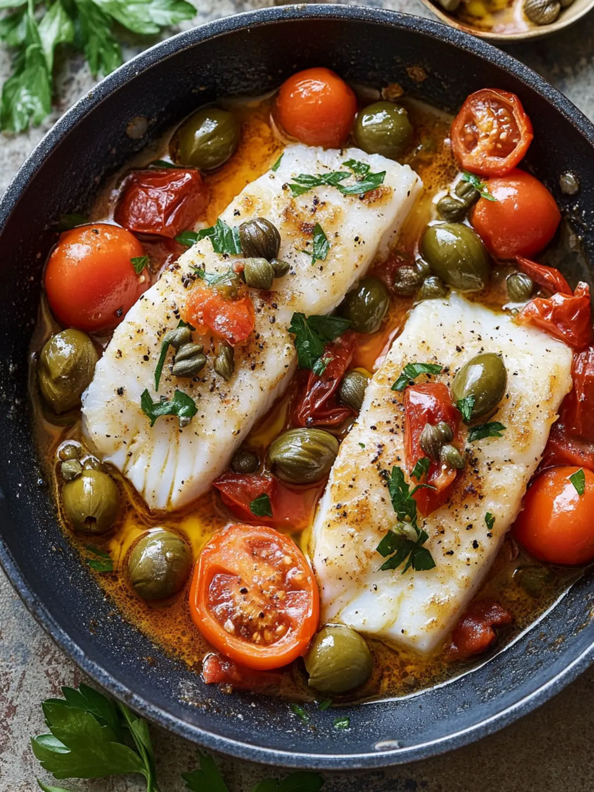 Irresistible Cod Provençal with Tomatoes, Capers, and Olives